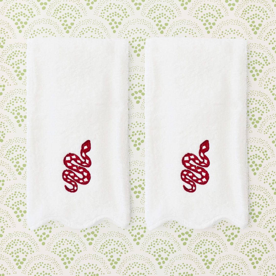 Red Snake Scallop Hand Towel – Weezie Towels